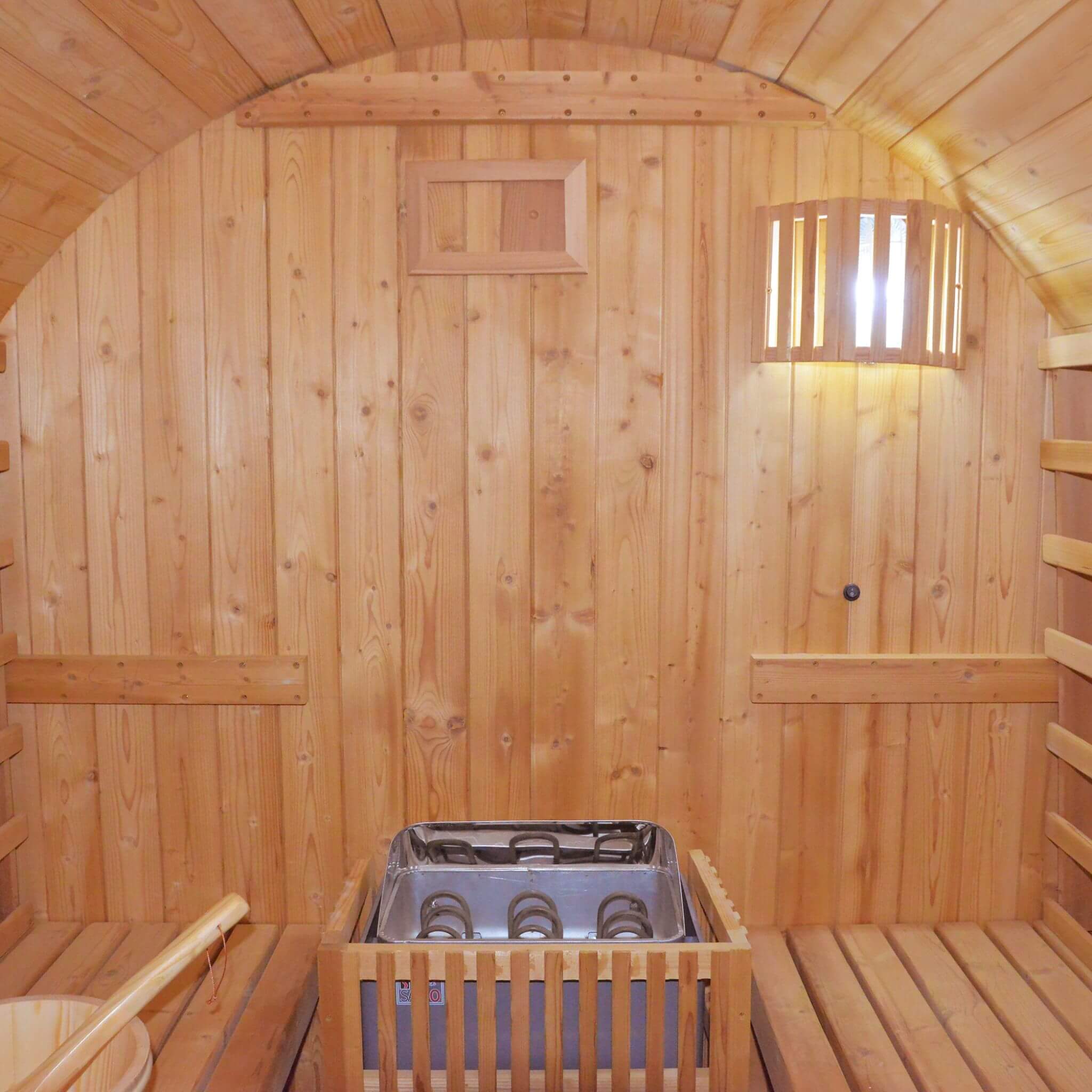 Thermora Large Premium American White Oak Outdoor Wooden Barrel Sauna ...